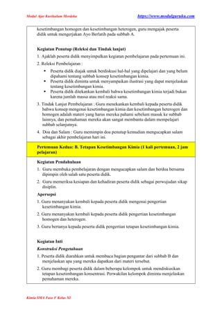 Modul Ajar Kelas 11 Kimia Fase F Kurikulum Merdeka | PDF