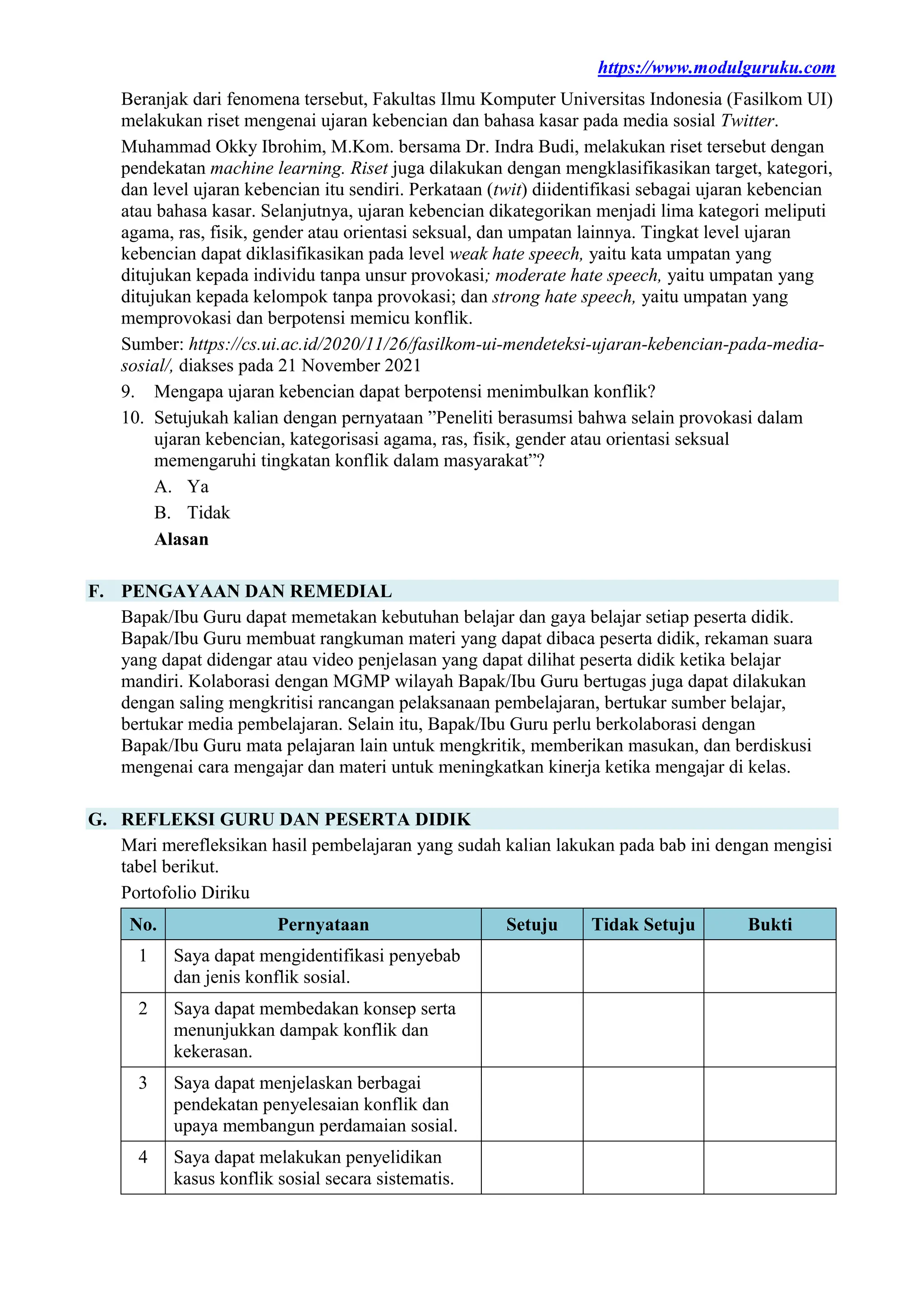 Modul Ajar Kelas 11 Sosiologi Fase F Kurikulum Merdeka | PDF