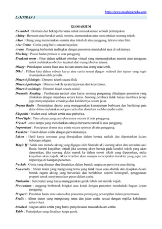 Modul Ajar Kelas 8 SMP Seni Teater Fase D | DOCX