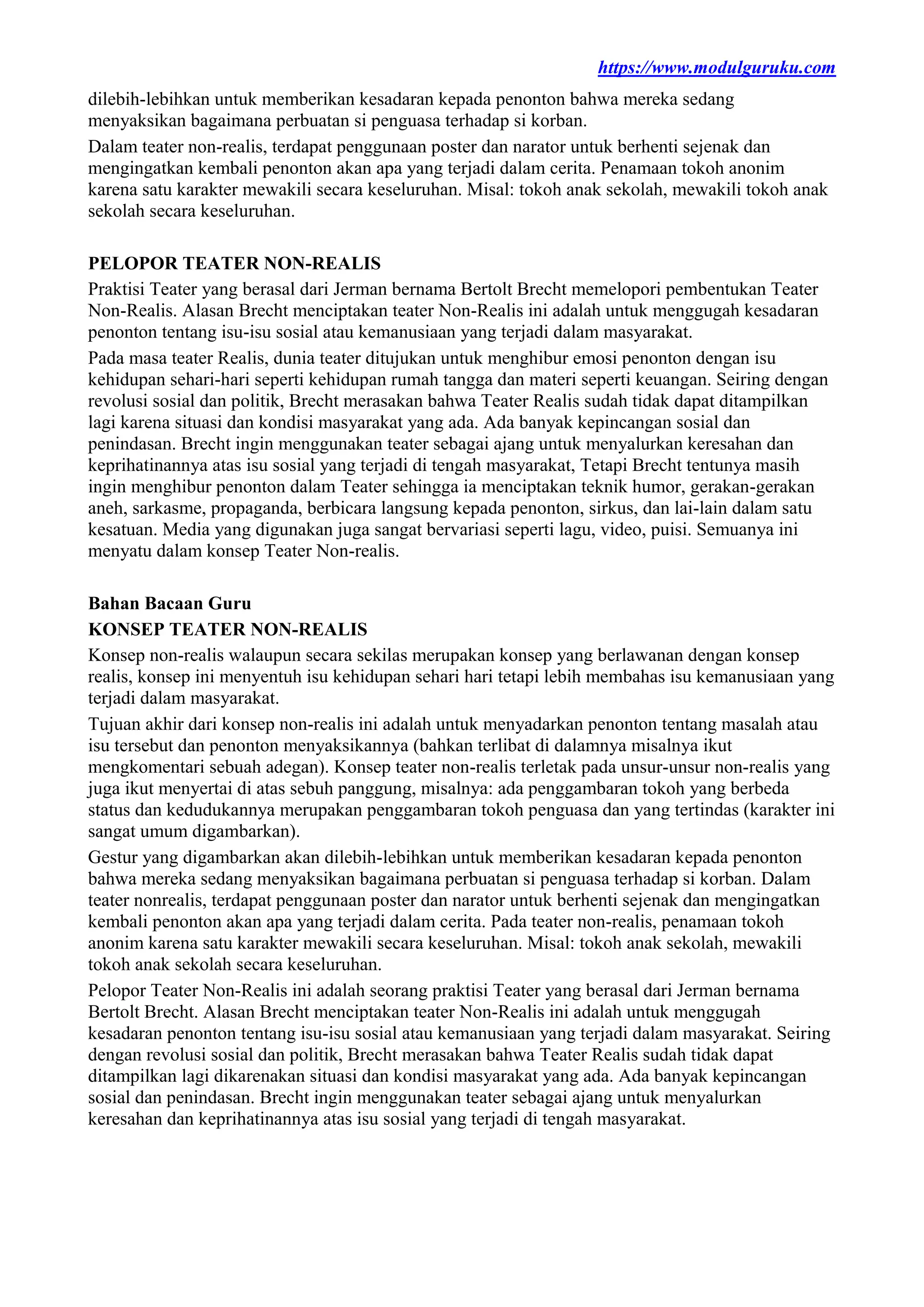 Modul Ajar Kelas 11 Seni Teater Fase F Kurikulum Merdeka | PDF