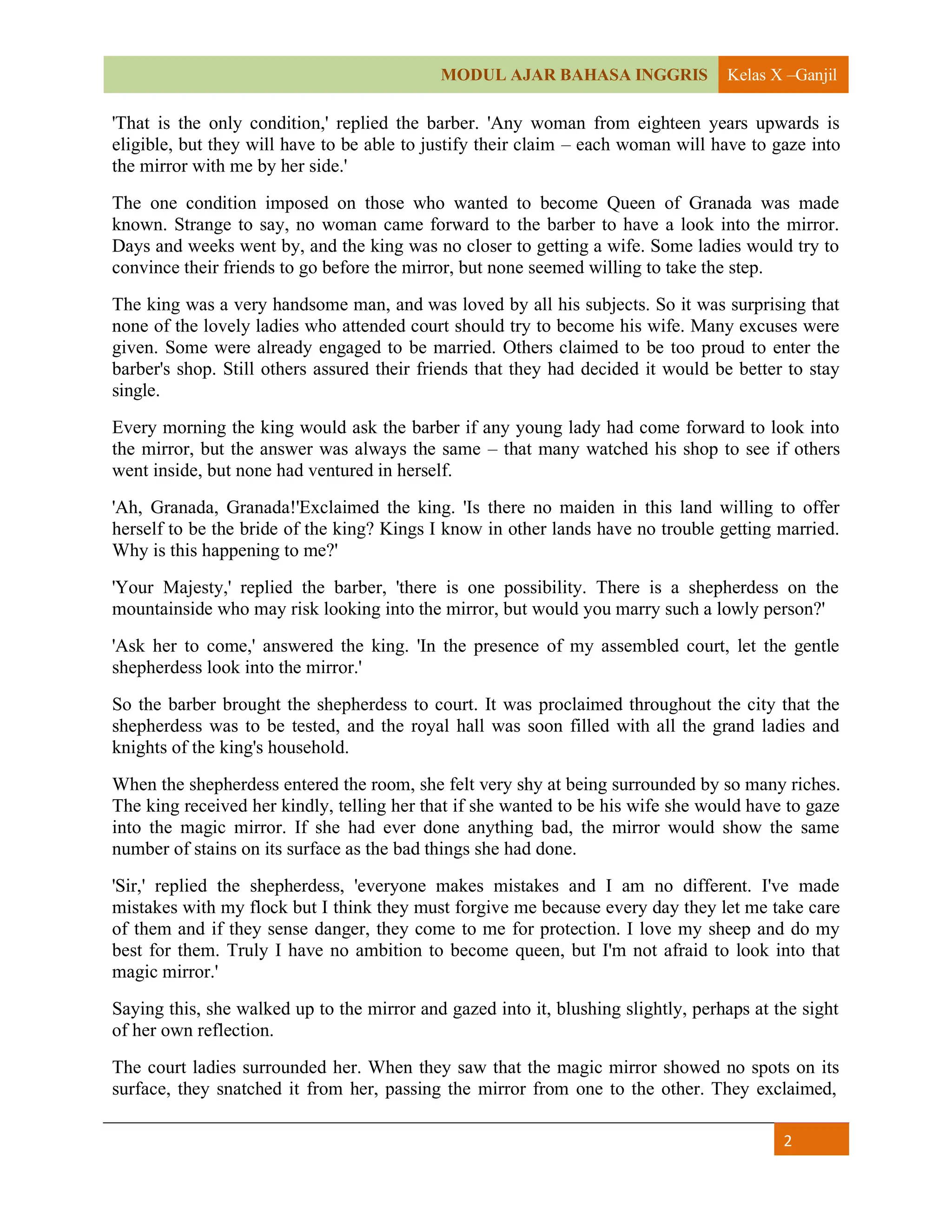 modul ajar kelas x bahasa inggris 2024-2025 | PDF