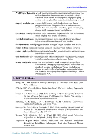 Modul Ajar Kimia Kelas 11 SMA/MA Fase F Kurikulum Merdeka | PDF