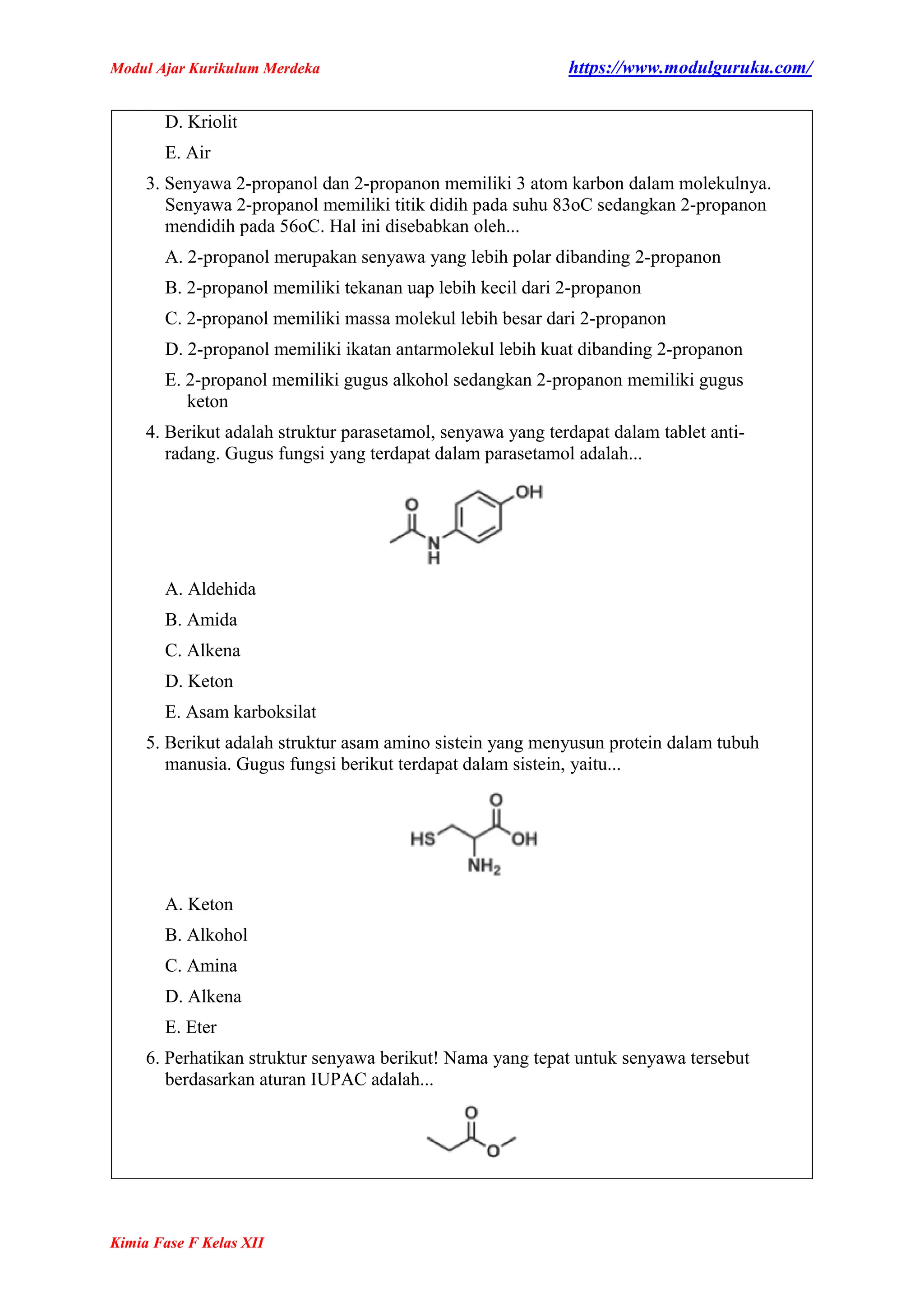 Modul Ajar Kimia Kelas 12 Fase F Kurikulum Merdeka | PDF
