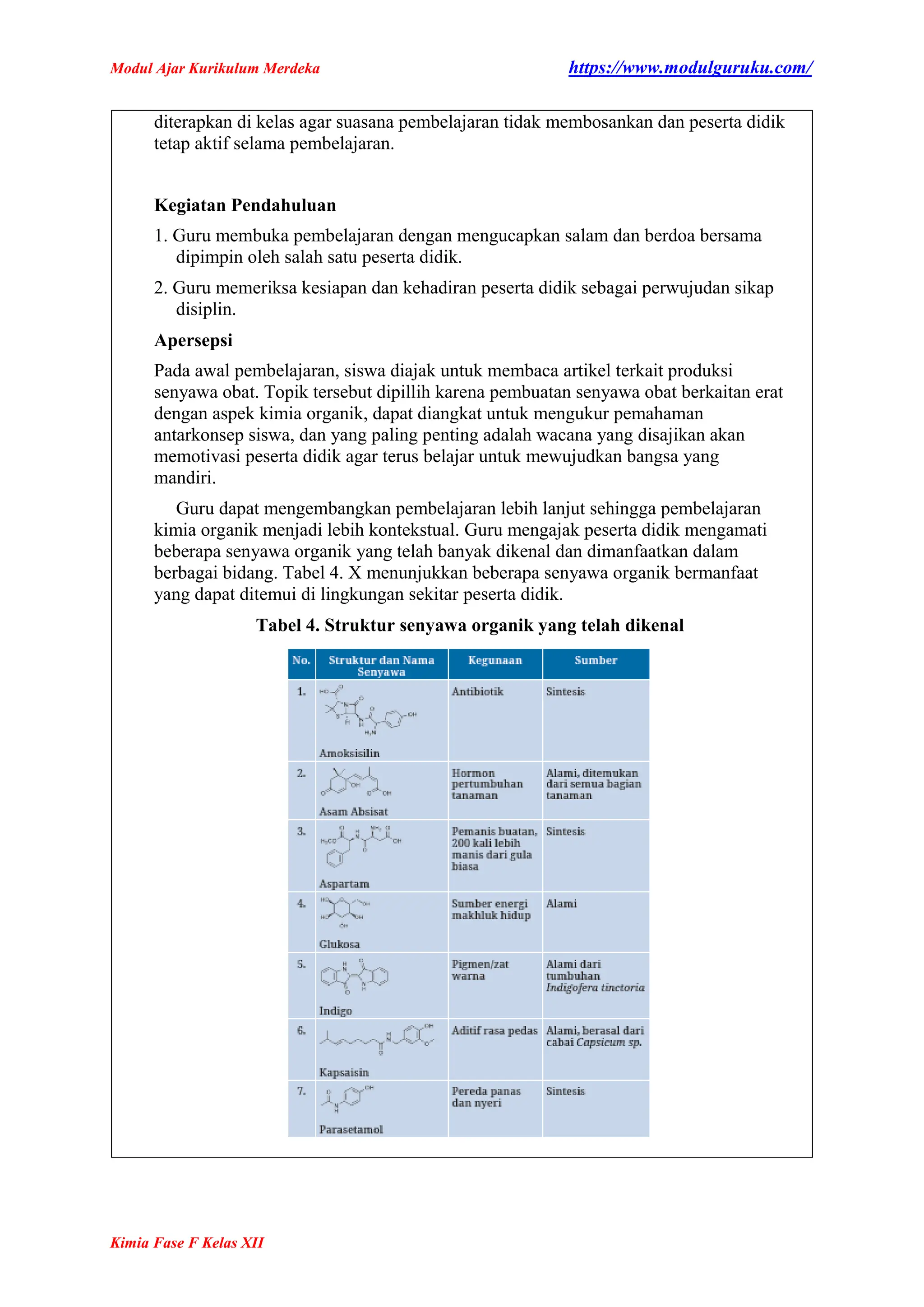 Modul Ajar Kimia Kelas 12 Fase F Kurikulum Merdeka | PDF