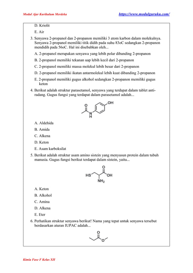 Modul Ajar Kimia Kelas 12 Fase F Kurikulum Merdeka | PDF