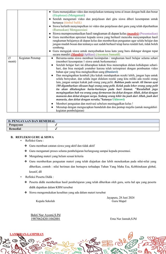 modul ajar al insan kls 5 minggu pertama | DOCX
