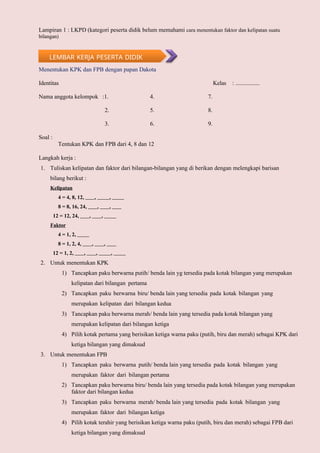 Modul Ajar KPK & FPB.docx matematika kelas 7 | DOCX