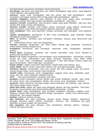 Modul Ajar Bahasa Indonesia Kelas 6 SD/MI Fase C Kurikulum Merdeka | PDF