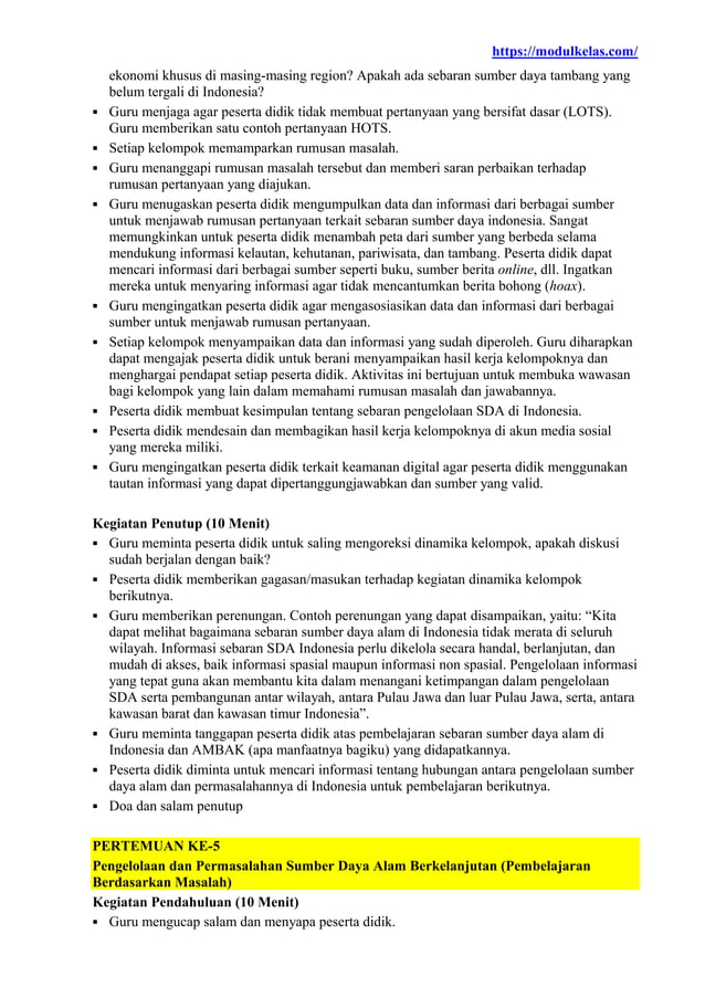 Modul Ajar Geografi Kelas 11 SMA/MA Fase F Kurikulum Merdeka | PDF