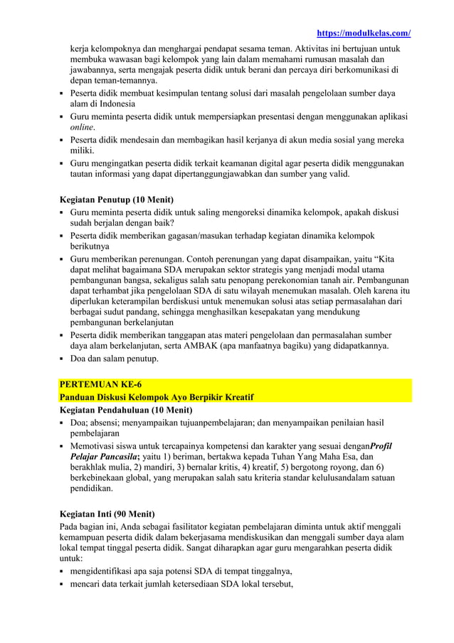 Modul Ajar Geografi Kelas 11 SMA/MA Fase F Kurikulum Merdeka | PDF