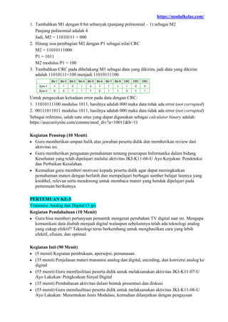 Modul Ajar Informatika Kelas 11 Fase F Kurikulum Merdeka | PDF