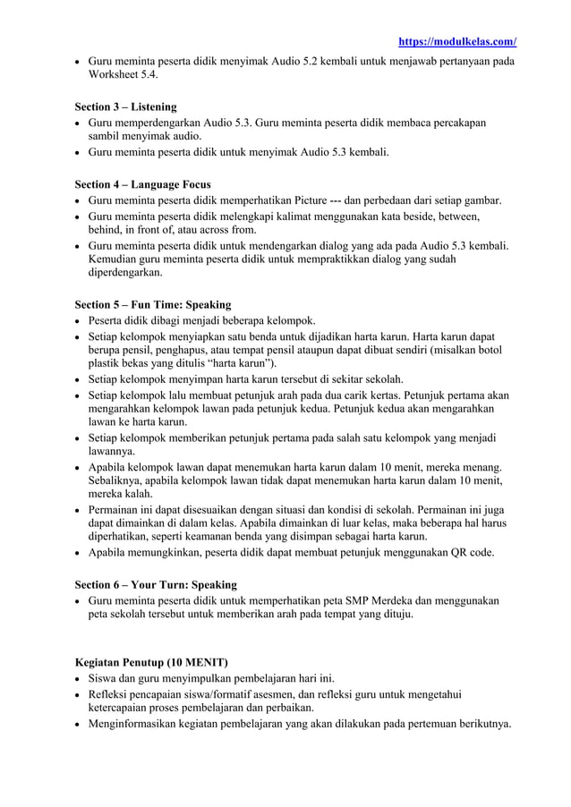 Modul Ajar Bahasa Inggris Kelas 7 SMP/MTs Fase D Kurikulum Merdeka | PDF