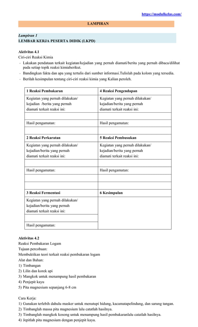 Modul Ajar Kimia Kelas 10 SMA/MA Fase E Kurikulum Merdeka | PDF