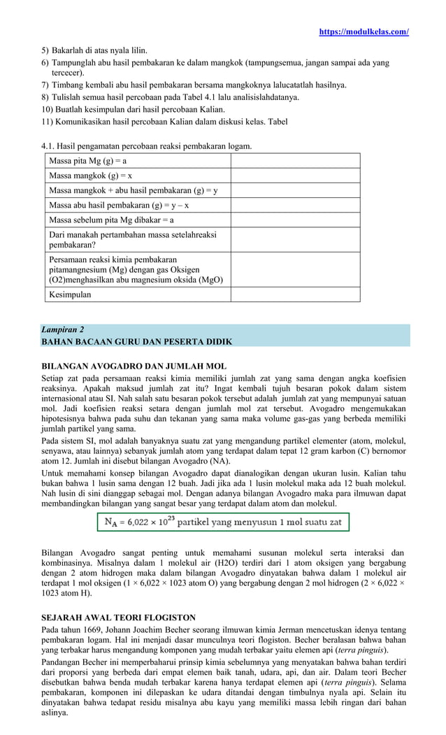 Modul Ajar Kimia Kelas 10 SMA/MA Fase E Kurikulum Merdeka | PDF