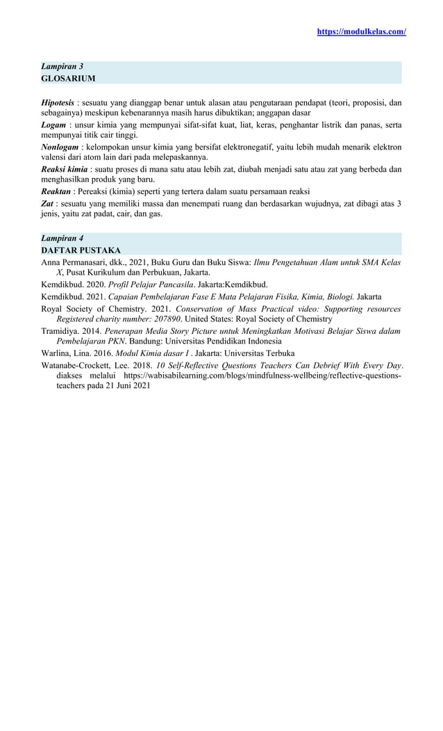 Modul Ajar Kimia Kelas 10 SMA/MA Fase E Kurikulum Merdeka | PDF