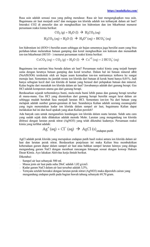 Modul Ajar Kimia Kelas 10 SMA/MA Fase E Kurikulum Merdeka | PDF