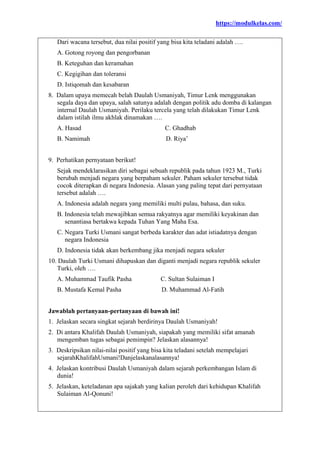 Modul Ajar PAI dan Budi Pekerti Kelas 9 SMP Fase D Kurikulum Merdeka | PDF