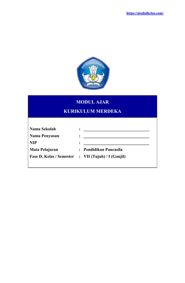Modul Ajar Pendidikan Pancasila Kelas 7 SMP/MTs Fase D Kurikulum ...