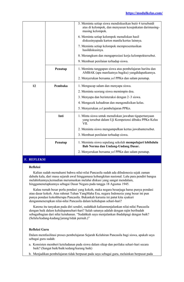 Modul Ajar Pendidikan Pancasila Kelas 7 SMP/MTs Fase D Kurikulum ...