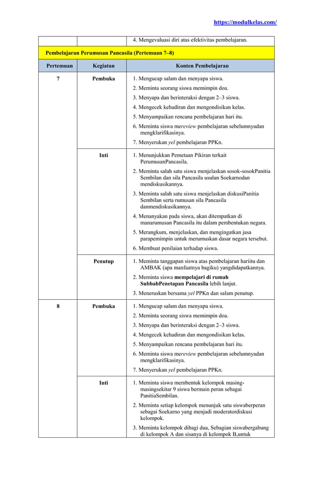 Modul Ajar Pendidikan Pancasila Kelas 7 SMP/MTs Fase D Kurikulum ...