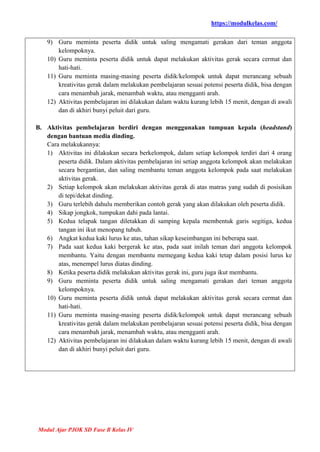 Modul Ajar PJOK Kelas 4 Fase B Kurikulum Merdeka | PDF
