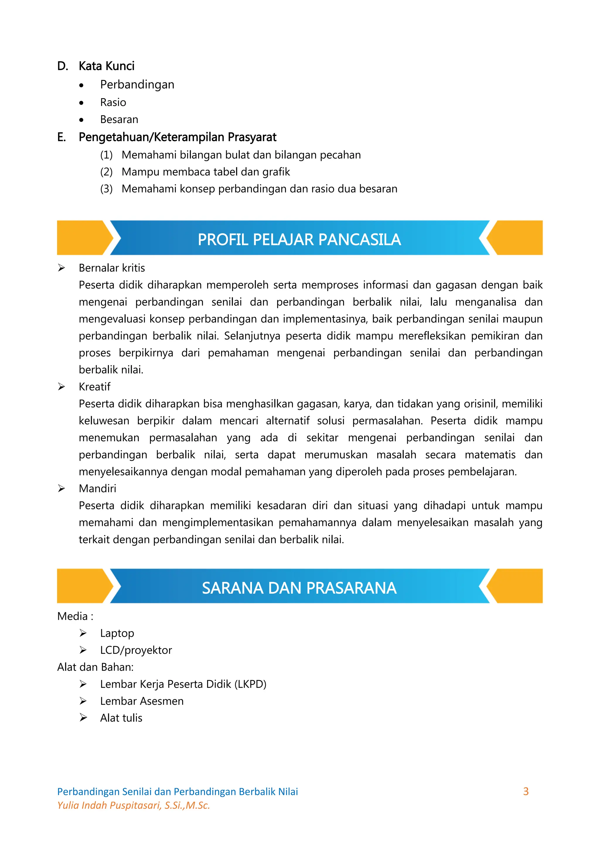 Modul Ajar Matematika - Perbandingan Senilai dan Perbandingan Berbalik Nilai - Fase D.pdf
