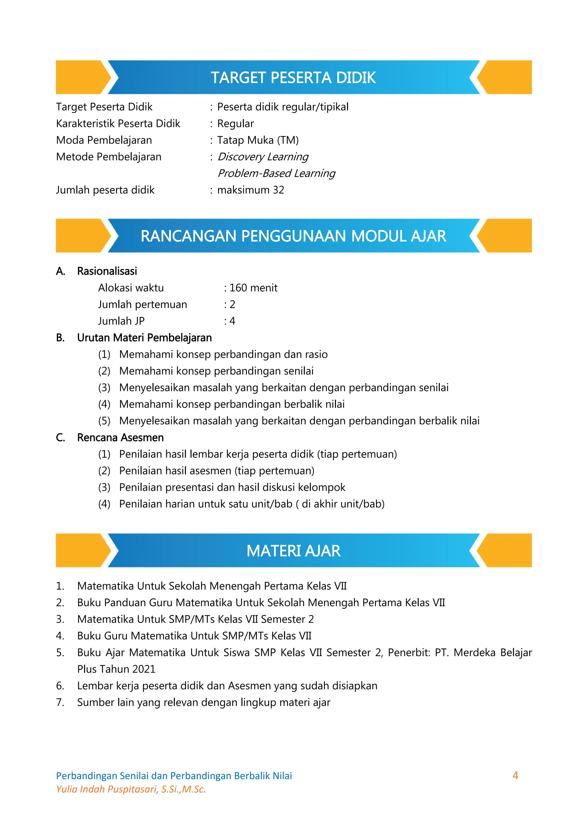 Modul Ajar Matematika - Perbandingan Senilai dan Perbandingan Berbalik Nilai - Fase D.pdf