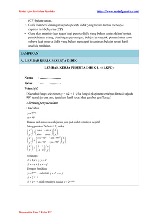 Modul Ajar Matematika Kelas 12 Fase F Kurikulum Merdeka | PDF