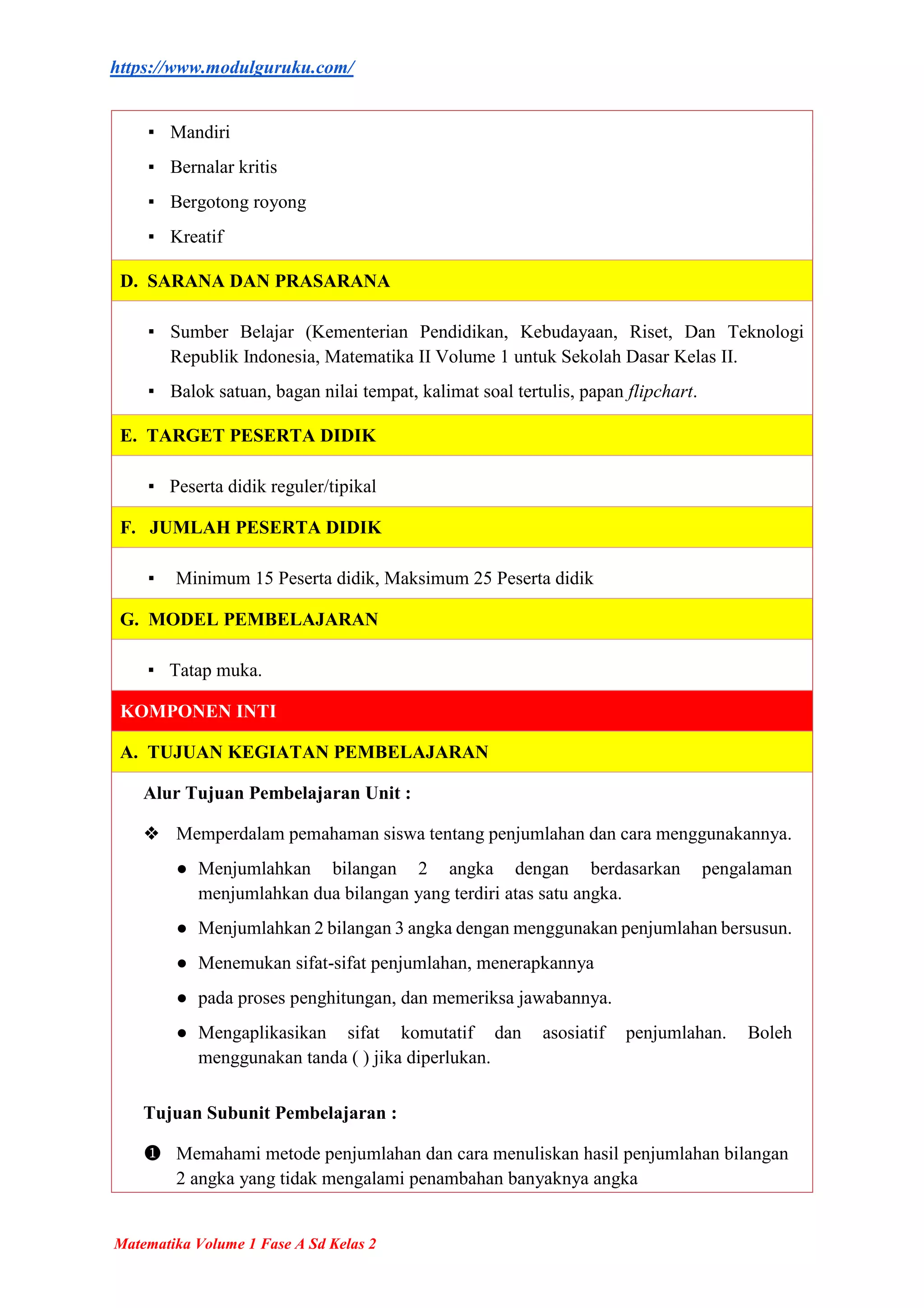MODUL AJAR MATEMATIKA KELAS 2 BAB 4 KURIKULUM MERDEKA.docx