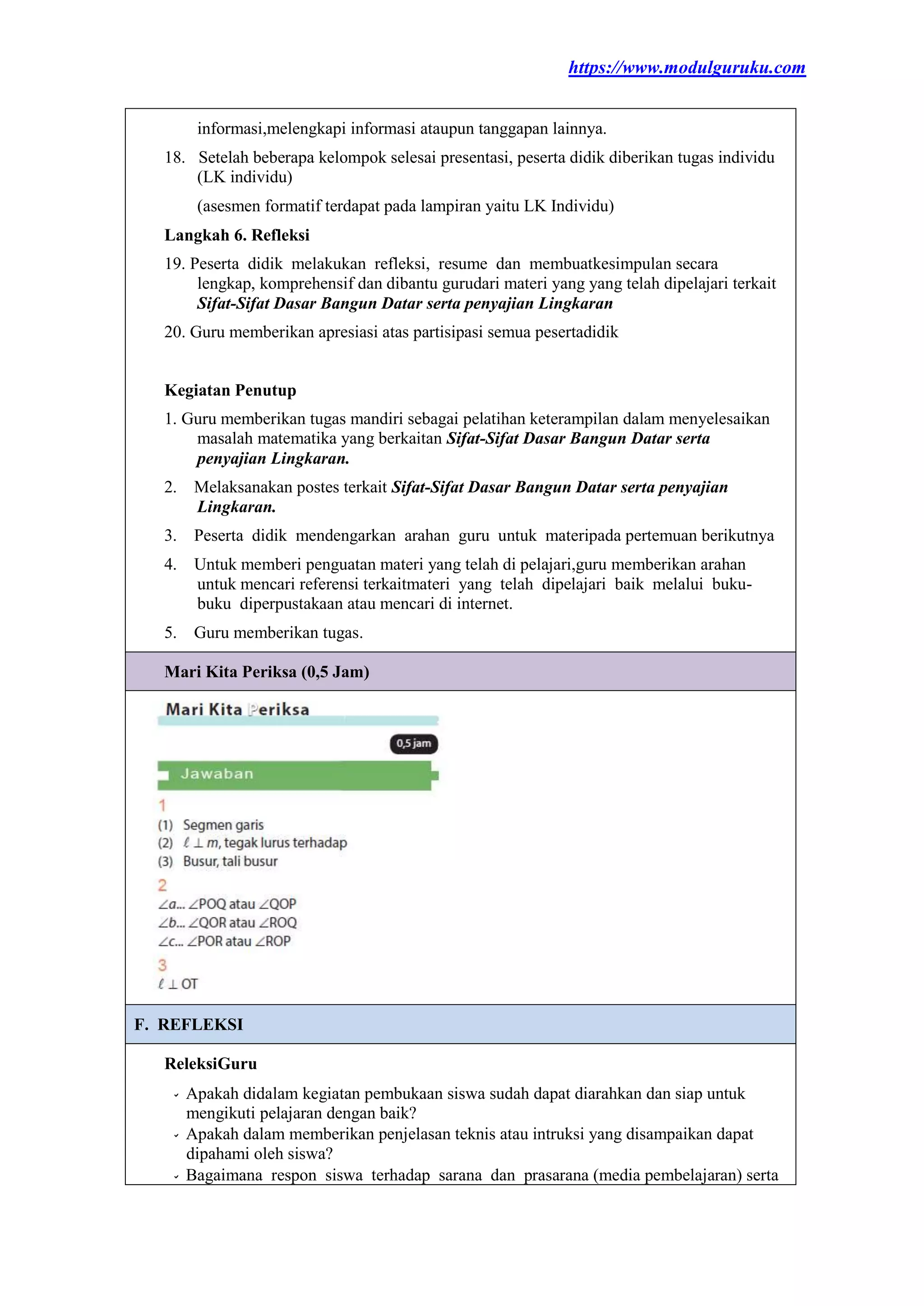 Modul Ajar Matematika Kelas 7 Bab 5 Fase D | DOC