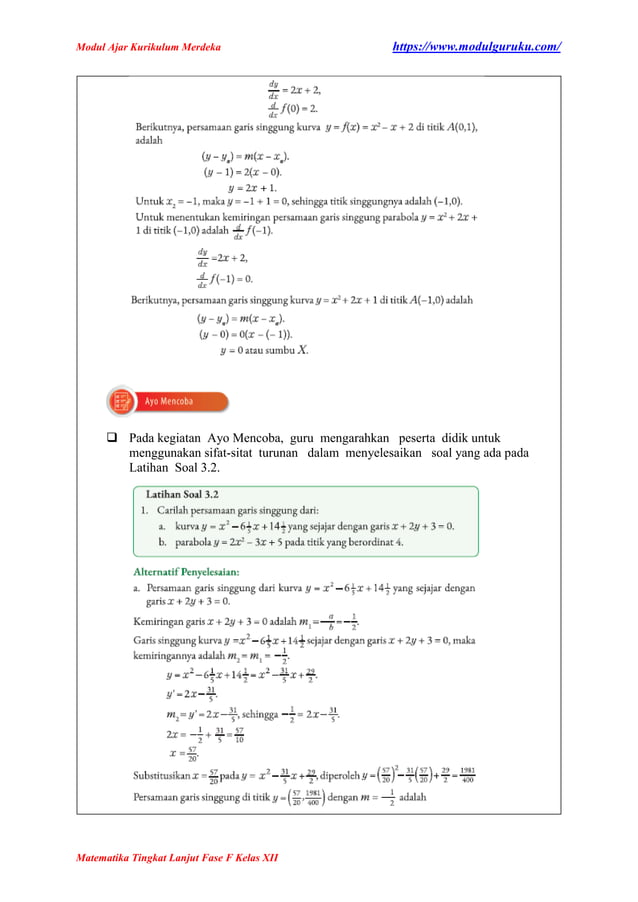 Modul Ajar Matematika Tingkat Lanjut Kelas 12 Fase F Kurikulum Merdeka | PDF