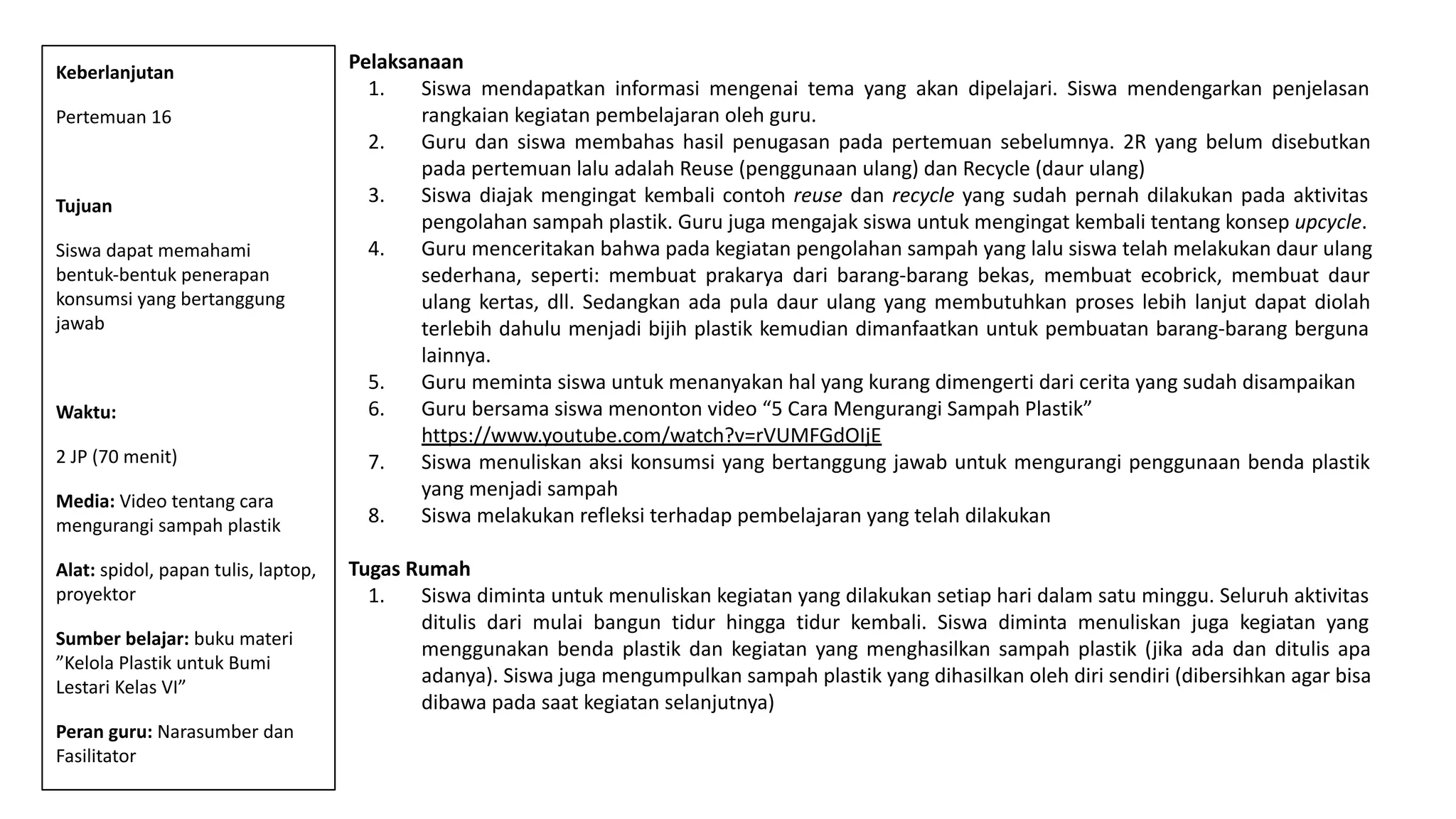 Modul Ajar Modul projek - Gaya Hidup Berkelanjutan - Kelola Plastik ...
