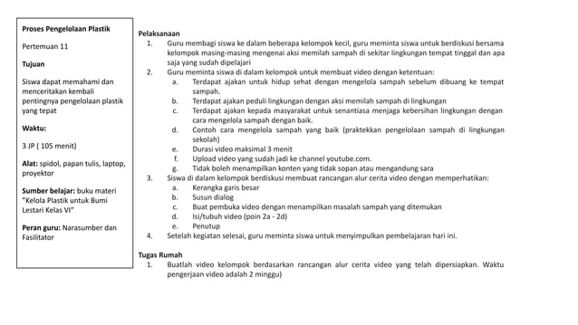 Modul Ajar Modul projek - Gaya Hidup Berkelanjutan - Kelola Plastik ...