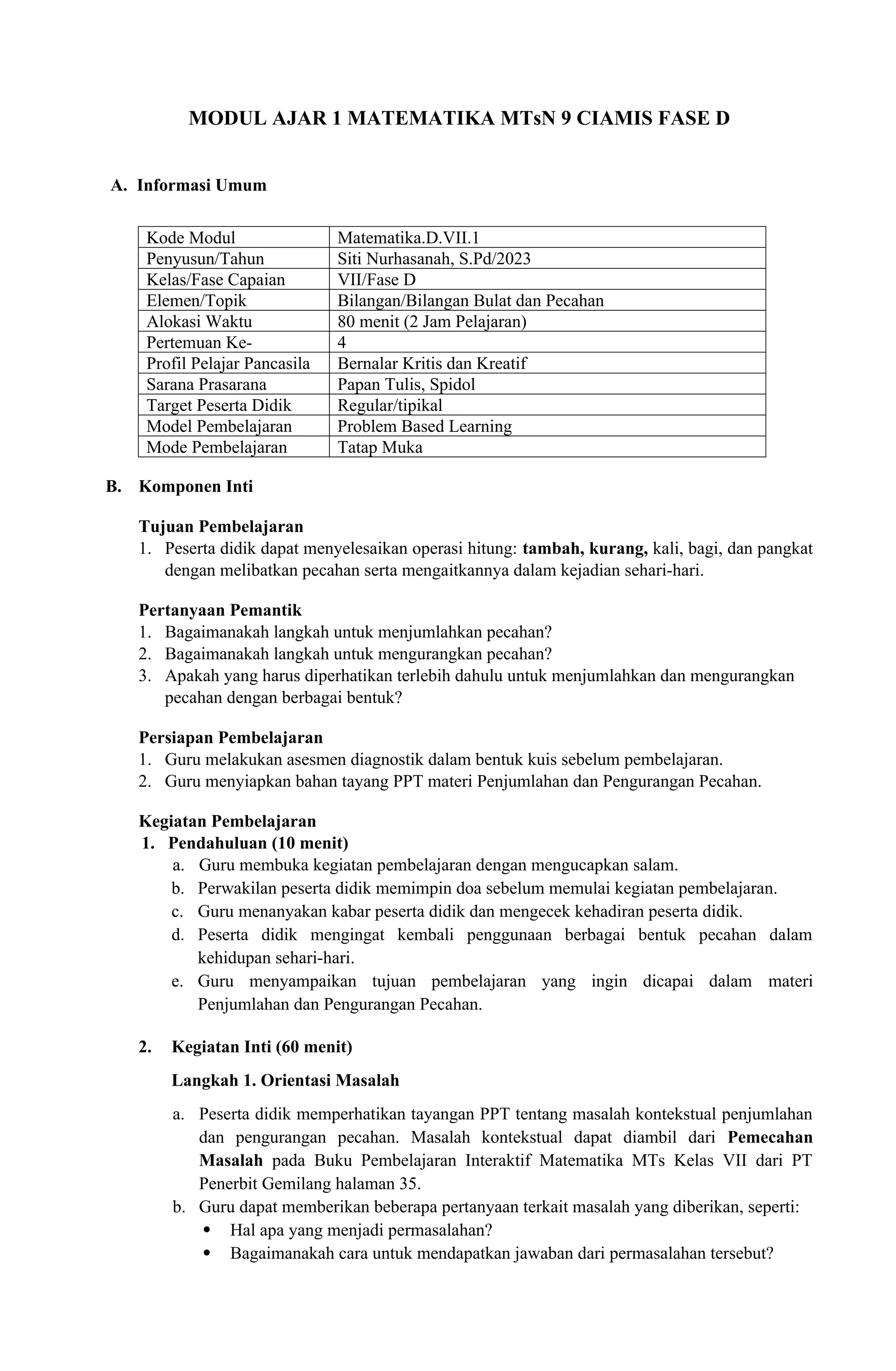 MODUL AJAR MTK KELAS VII BAB 1 23-24.docx