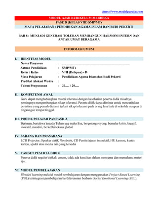 Modul Ajar PAI BP Fase D Kelas 8 Bab 8 -.docx