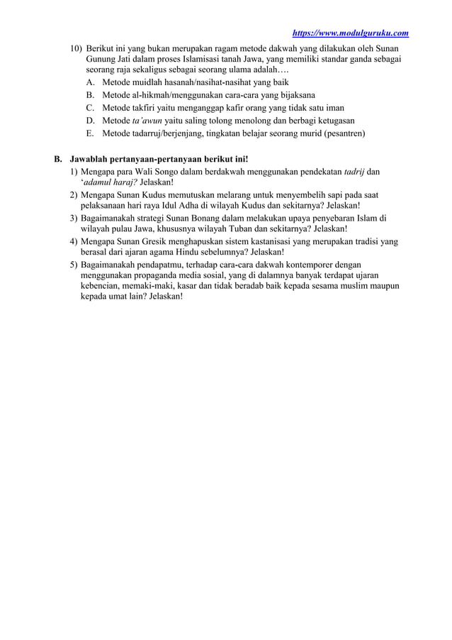 Modul Ajar PAI Budi Pekerti Kelas 10 SMA Fase E | PDF