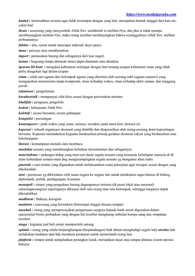 Modul Ajar PAI Budi Pekerti Kelas 10 SMA Fase E | PDF