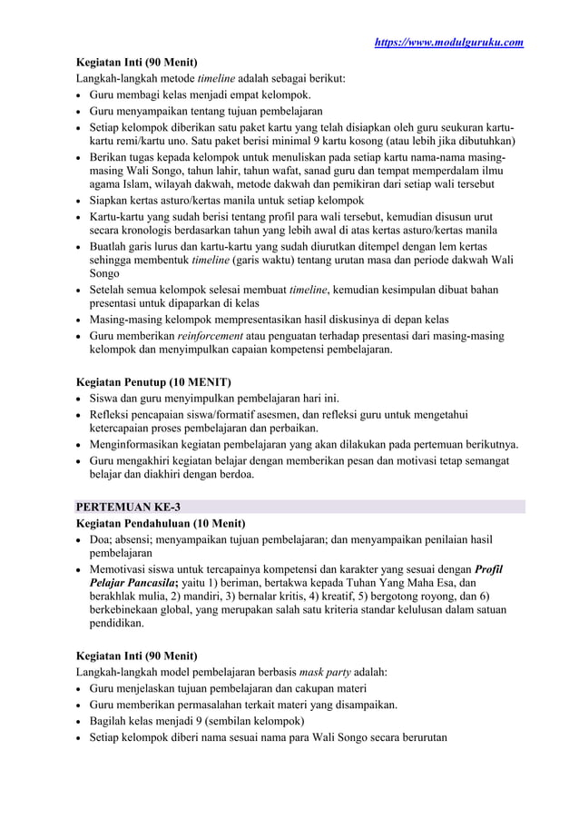 Modul Ajar PAI Budi Pekerti Kelas 10 SMA Fase E | PDF