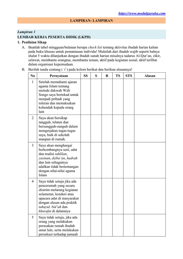 Modul Ajar PAI Budi Pekerti Kelas 10 SMA Fase E | PDF