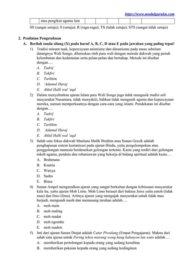 Modul Ajar PAI Budi Pekerti Kelas 10 SMA Fase E | PDF