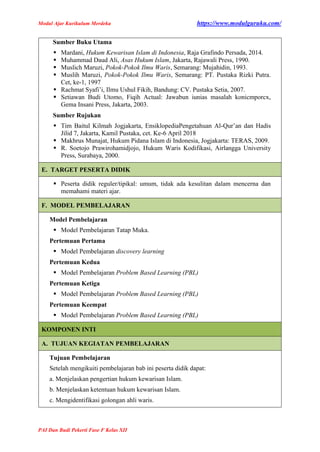 Modul Ajar PAI dan Budi Pekerti Kelas 12 Fase F Kurikulum Merdeka | PDF