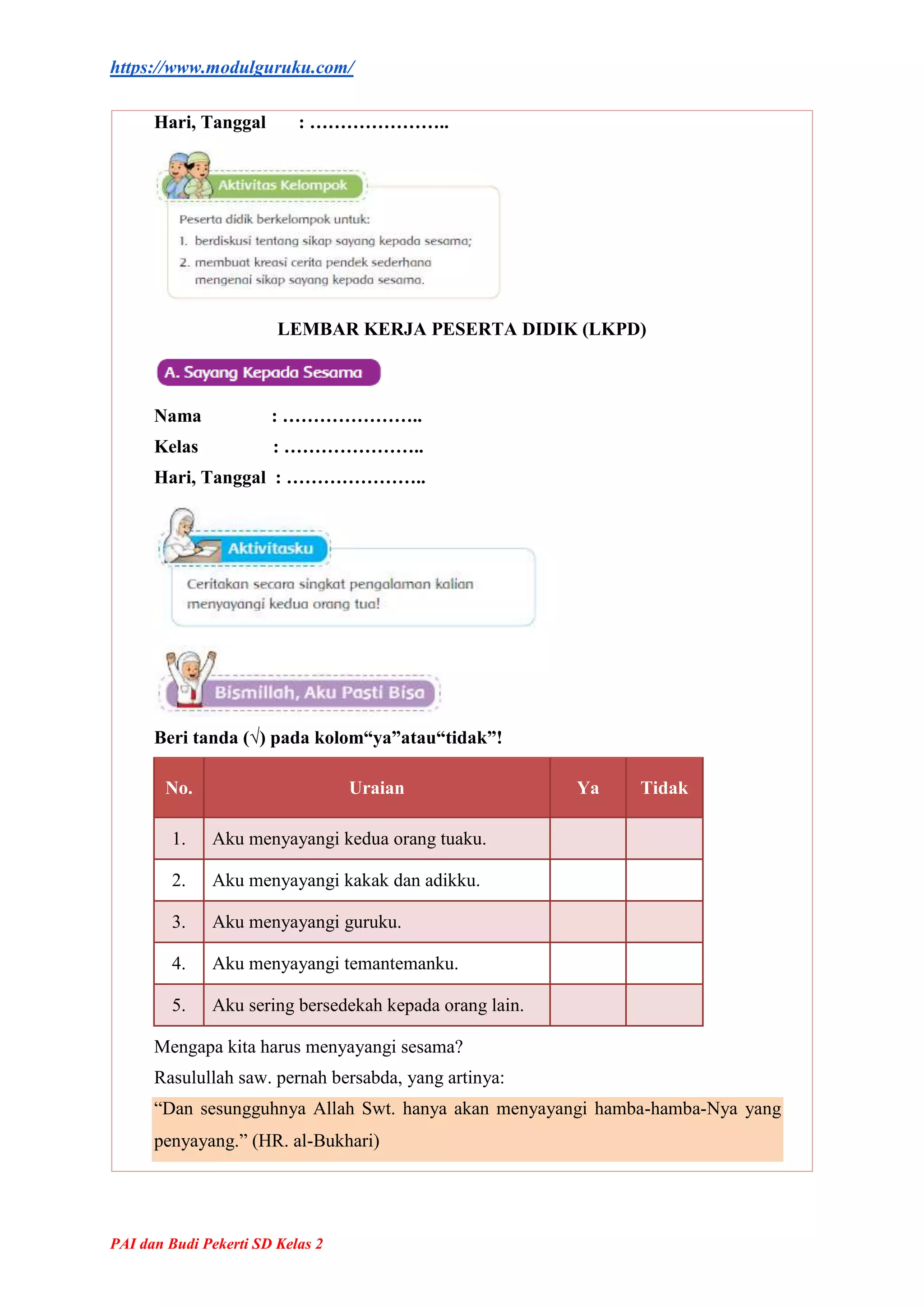 MODUL AJAR PAI DAN BUDI PEKERTI KELAS 2 BAB 3 KURIKULUM MERDEKA.docx