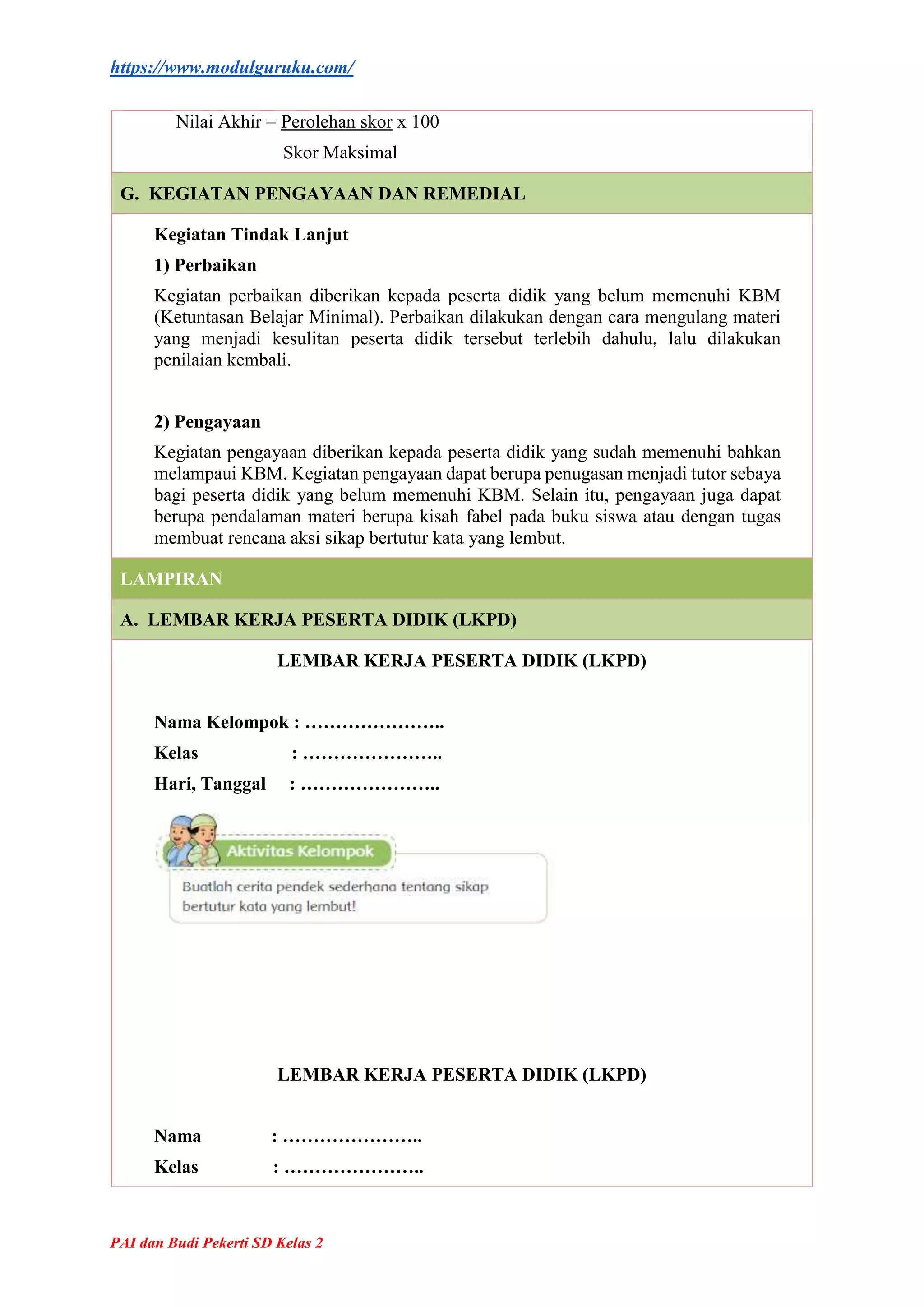 MODUL AJAR PAI DAN BUDI PEKERTI KELAS 2 BAB 3 KURIKULUM MERDEKA.docx