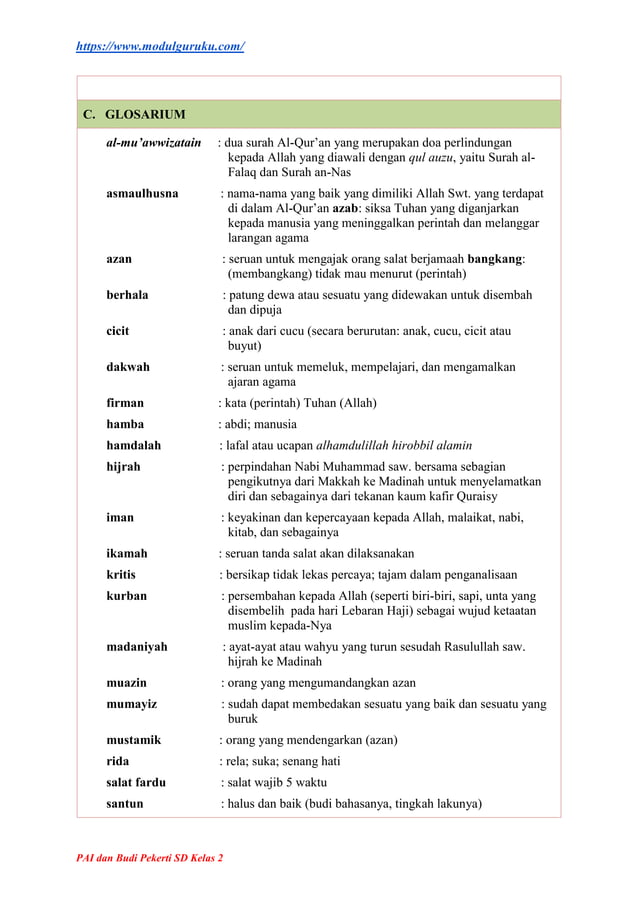 MODUL AJAR PAI DAN BUDI PEKERTI KELAS 2 BAB 3 KURIKULUM MERDEKA.docx