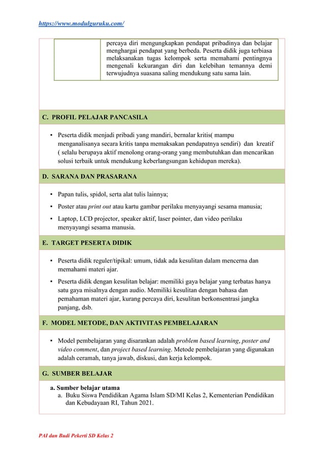 MODUL AJAR PAI DAN BUDI PEKERTI KELAS 2 BAB 3 KURIKULUM MERDEKA.docx