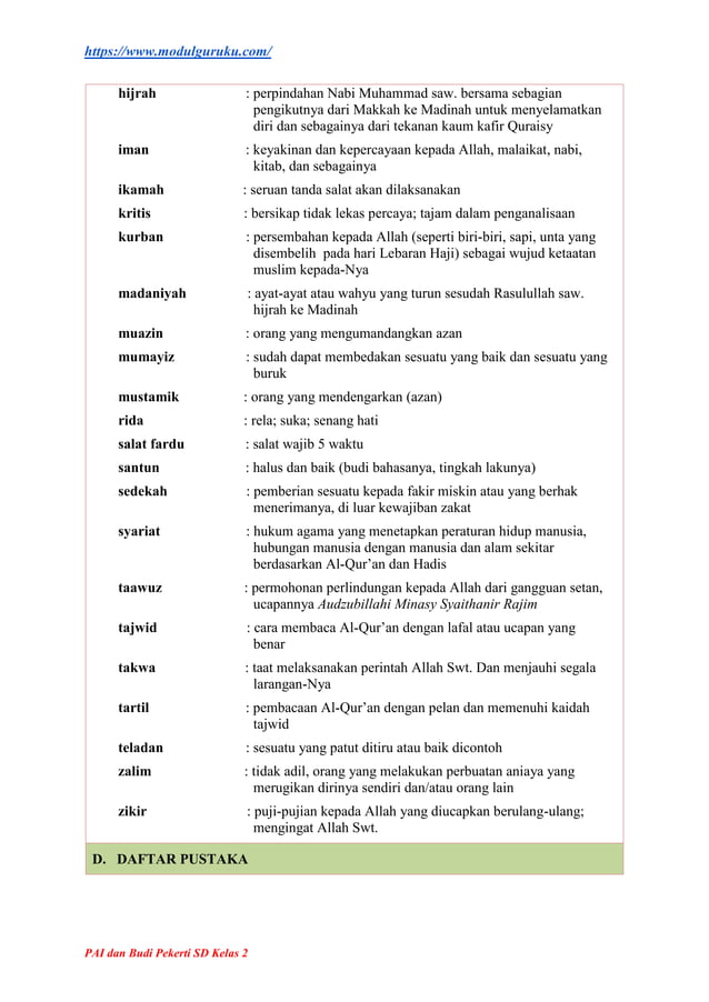 MODUL AJAR PAI DAN BUDI PEKERTI KELAS 2 BAB 3 KURIKULUM MERDEKA.docx