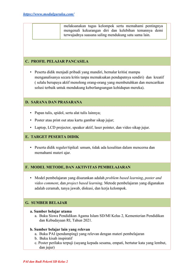 MODUL AJAR PAI DAN BUDI PEKERTI KELAS 2 BAB 3 KURIKULUM MERDEKA.docx