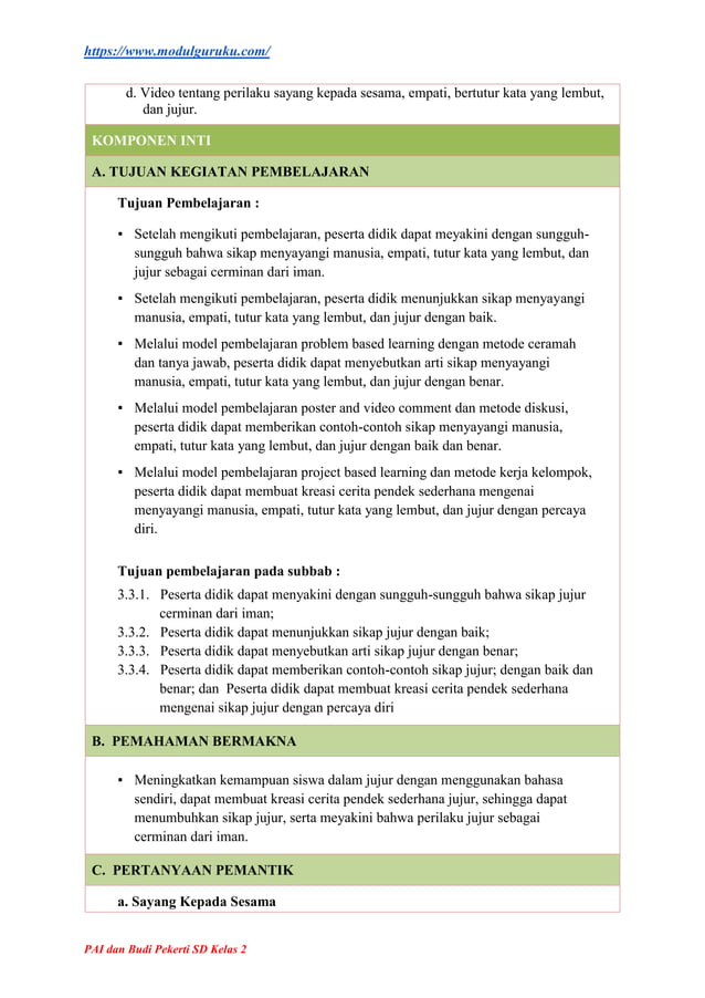 MODUL AJAR PAI DAN BUDI PEKERTI KELAS 2 BAB 3 KURIKULUM MERDEKA.docx