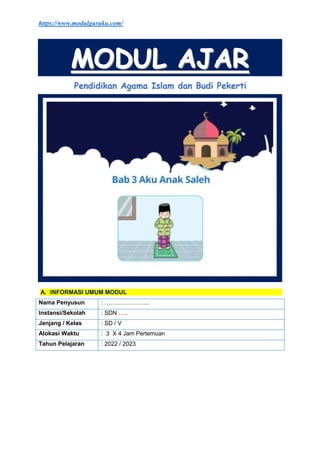 MODUL AJAR PAI DAN BUDI PEKERTI KELAS 5 BAB 3 KURIKULUM MERDEKA.docx