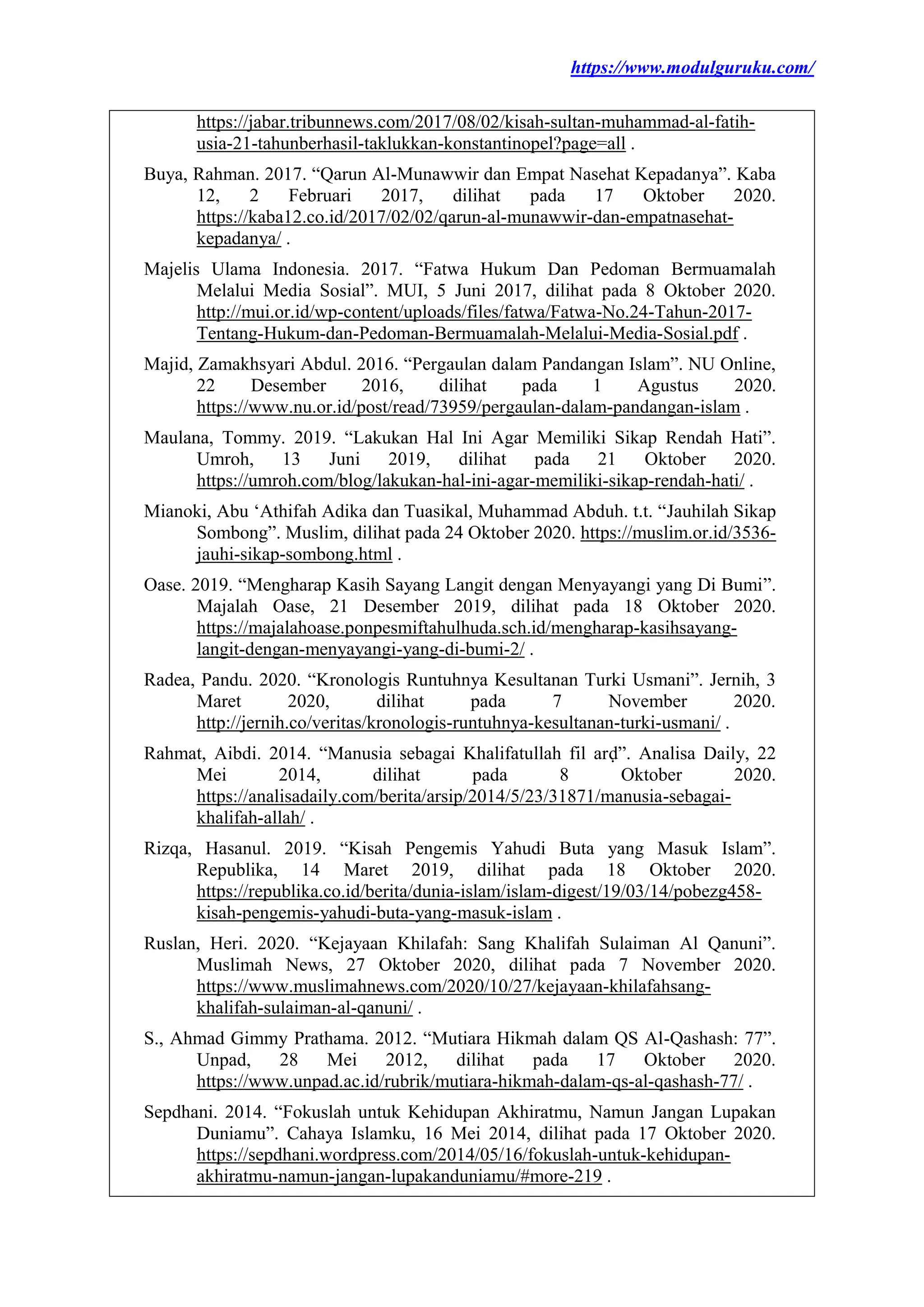 Modul Ajar PAI dan Budi Pekerti Kelas 9 Fase D Kurikulum Merdeka | PDF